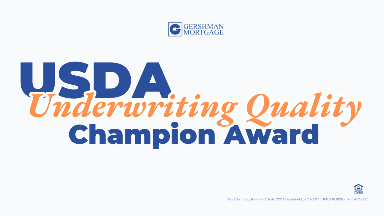 USDA 2025 Underwriting Quality Champion Award - Gershman Mortgage